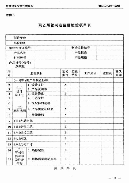 压力管道元件制造监督检验规则[埋弧焊钢管与聚乙烯管]（TSG D7001-2005）